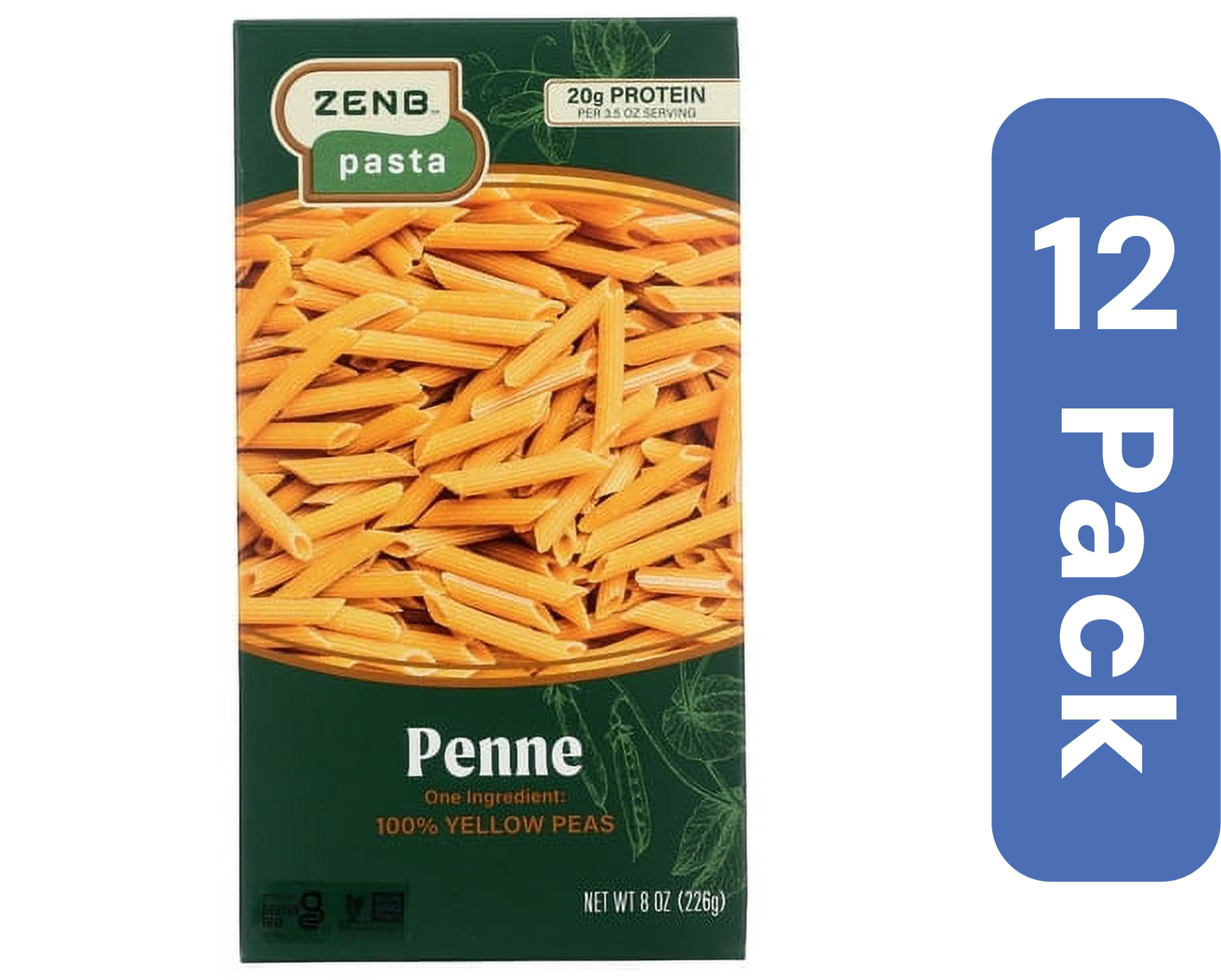 Zenb Yellow Pea Penne Pasta 8 oz (Pack Of 12) - Walmart.com
