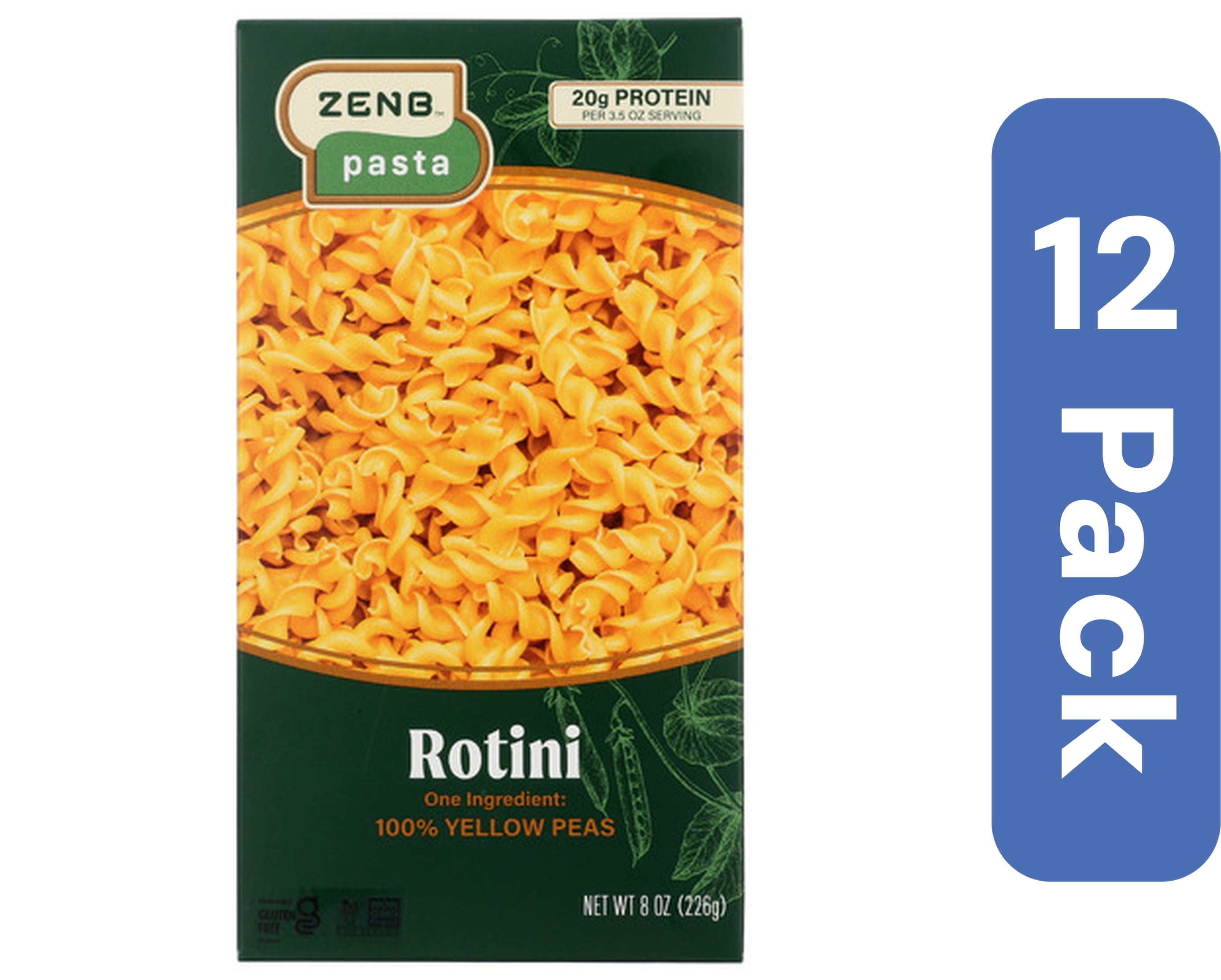 Zenb Yellow Pea Rotini Pasta 8 oz (Pack Of 12) - Walmart.com
