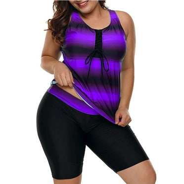 Women's Plus Size Rash Guard Capris Tankini Athletic Swimwear - Walmart.com