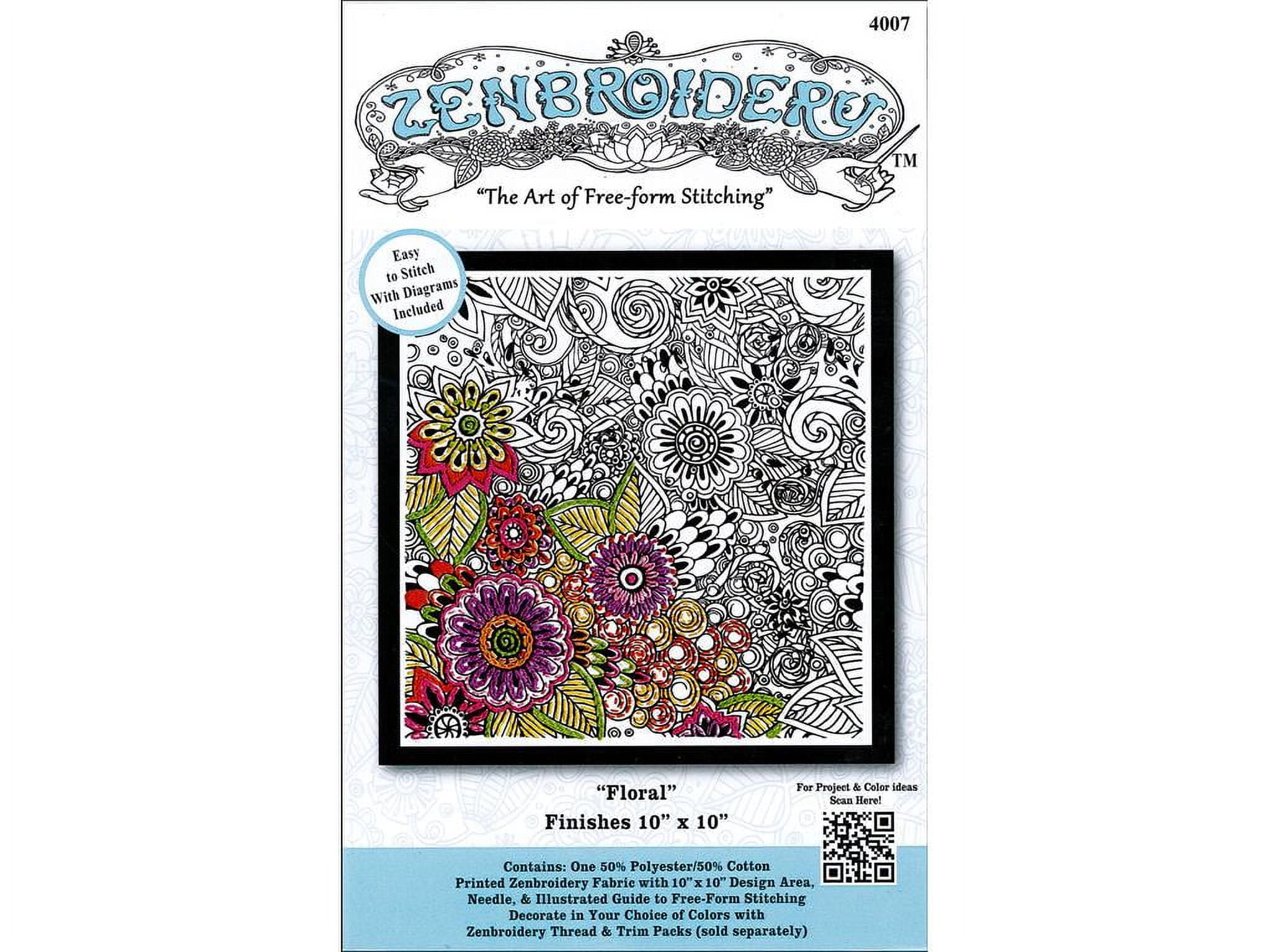 Zenbroidery Stamped Embroidery 10"X10"-Small Floral - Walmart.com