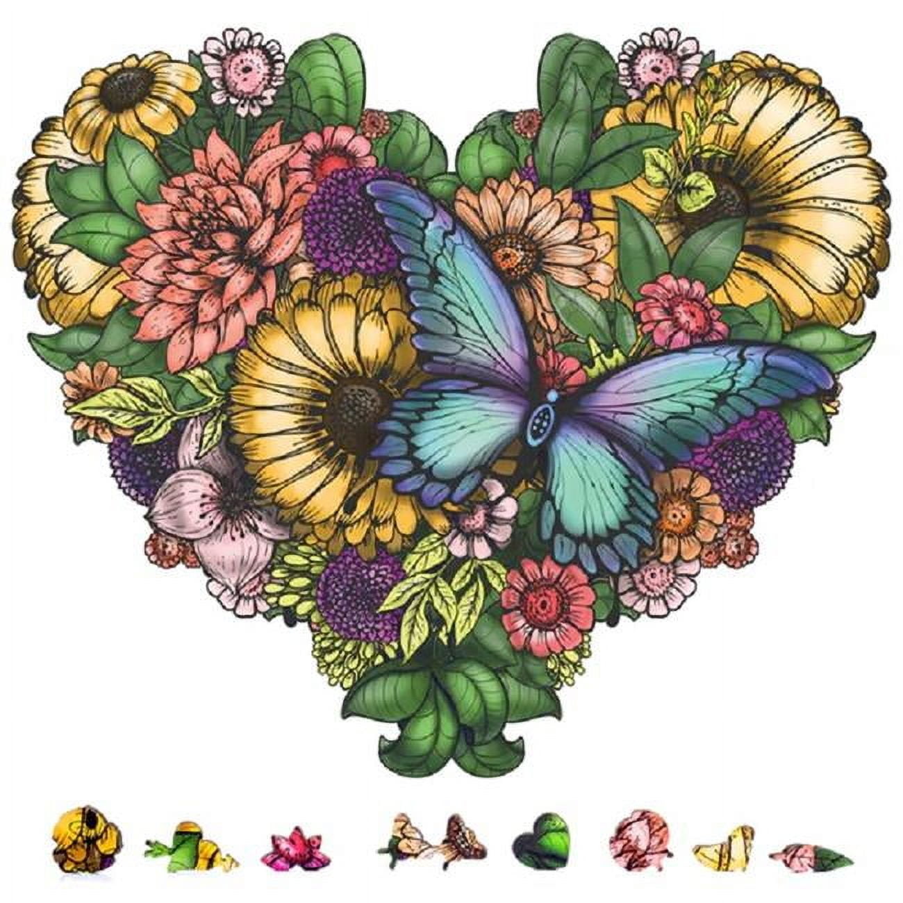 ZenChalet Flower Heart 200-Pieces Colorful Calm Sets Wooden Jigsaw ...
