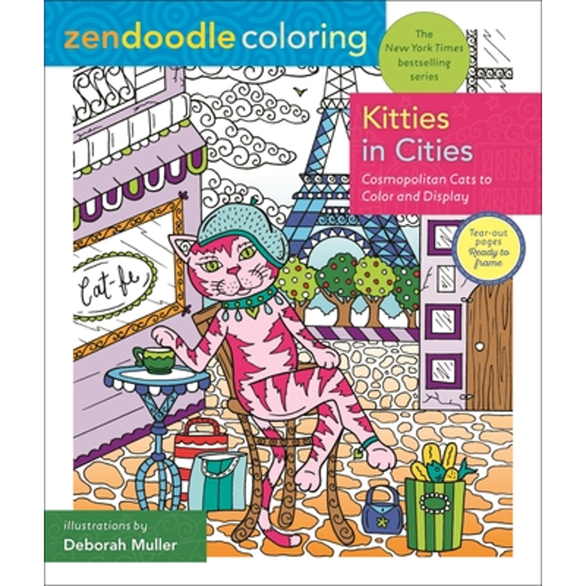 Pre-Owned Zendoodle Coloring: Kitties in Cities: Cosmopolitan Cats to ...