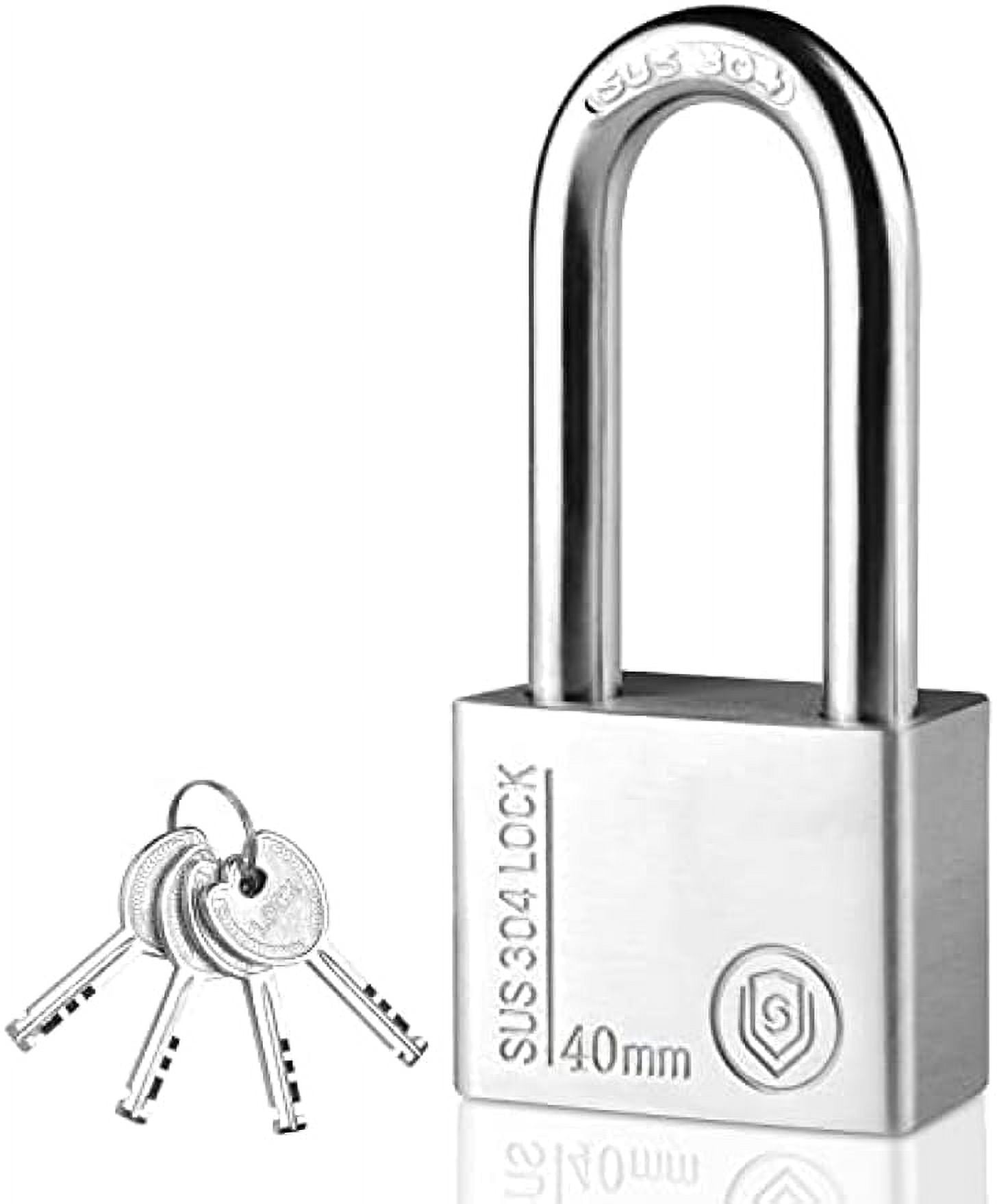 Zendure 1.6”(40mm) Wide Solid Stainless Steel Long Lock Beam Padlock ...