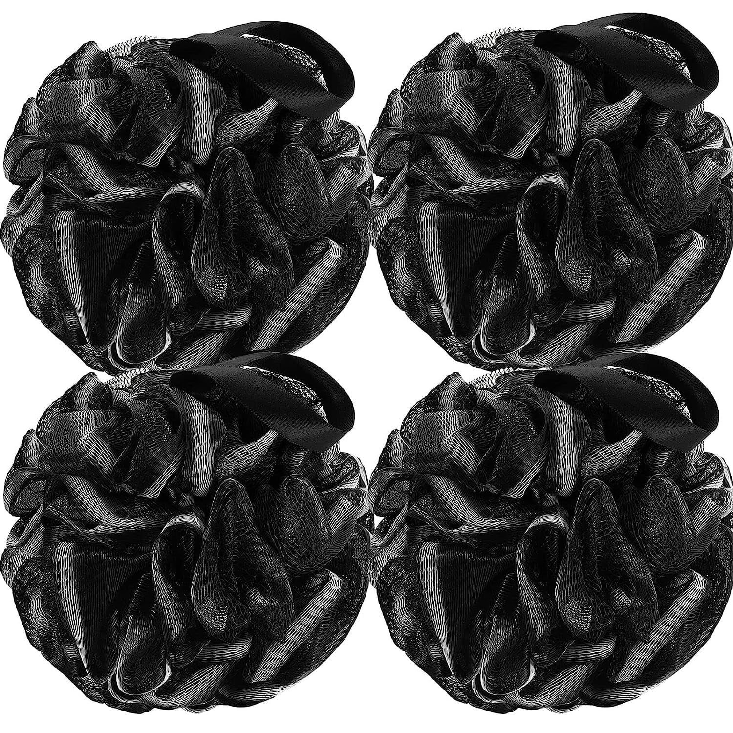 Zendure 75g XL Black Loofah Sponge for Exfoliating, Soft Shower Puff ...