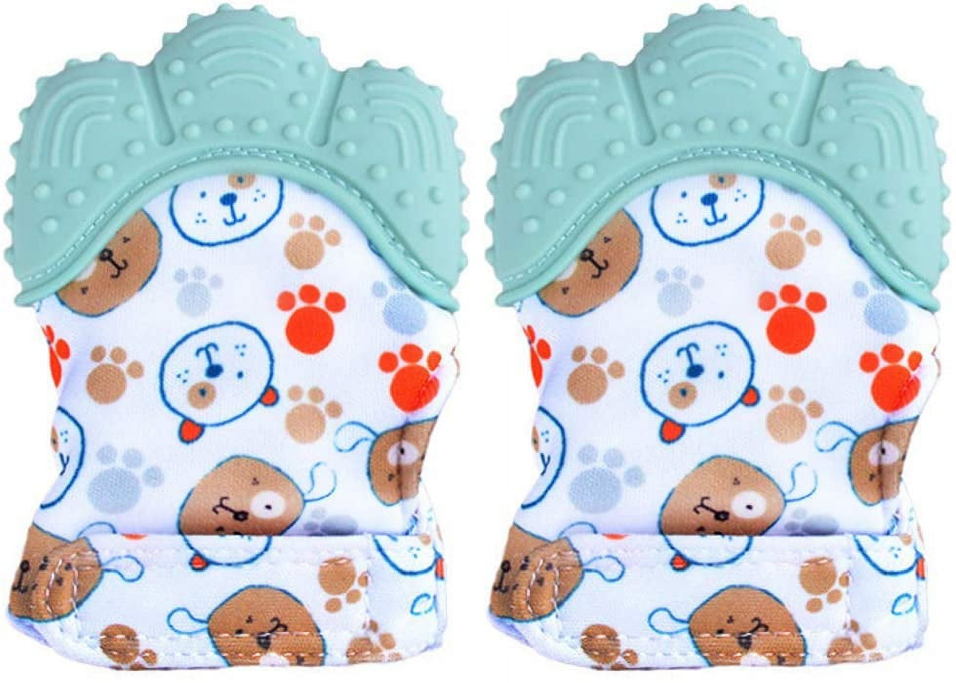 2 Pack Baby Teething Mittens, Silicone Chew Hand Toy, Safe & Durable ...