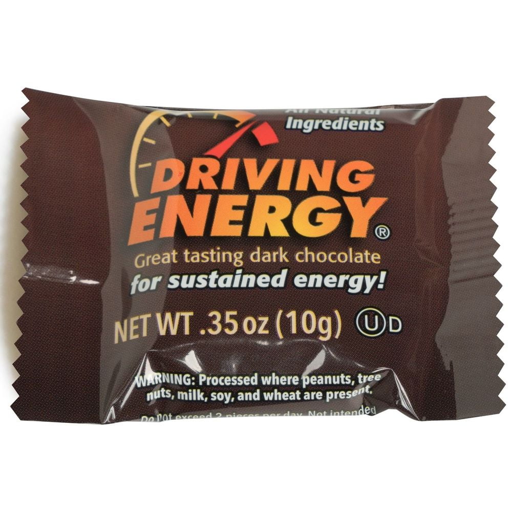 Zenevo Driving Energy Dark Chocolate, 0.35 Ounce -- 500 per case ...