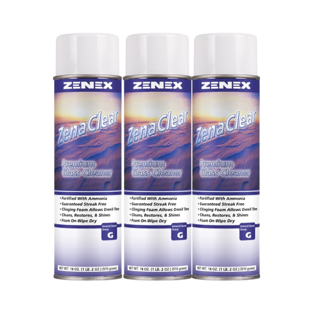 Zenex ZenaClear Ammoniated Glass Cleaner net 18 oz.. 3 count C67 ...