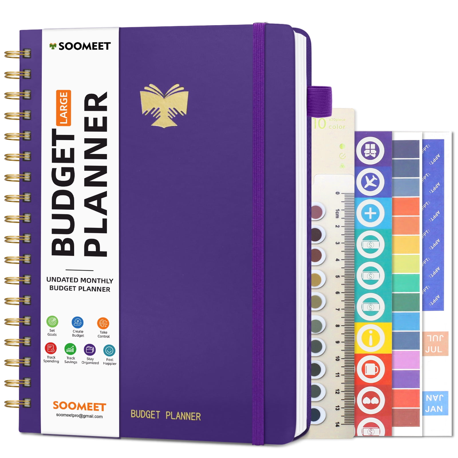 Zeng Purple Budget Expense Tracker Monthly Planner & Appointment Book ...