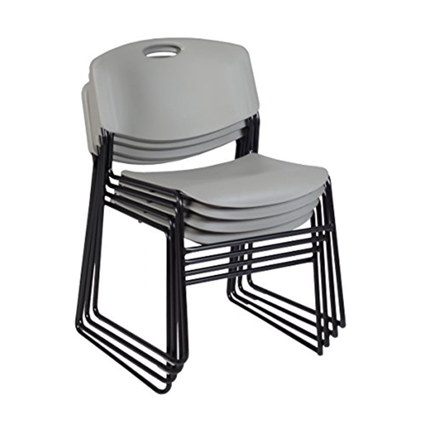 Zeng Stack Plastic Chair (4 pack) in Grey - Walmart.com