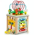 Zeng Wooden Activity Cube for Baby,7-in-1 Kids Baby Busy Toy with ...