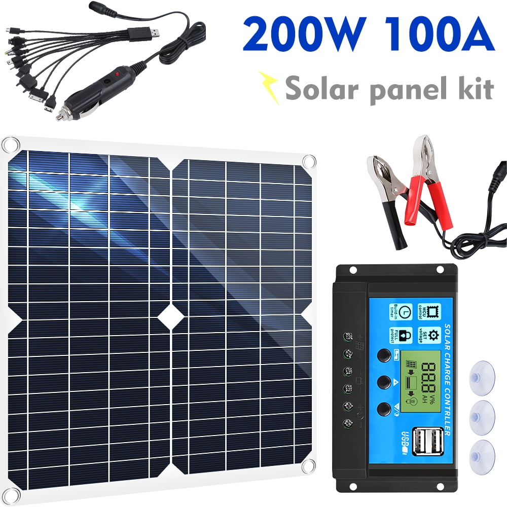 Zengest 100A 12V Solar Panel Kit Battery Charger With Controller ...