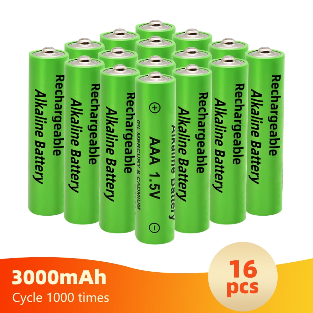 Zengest 16-Pack Rechargeable AAA Batteries, 1.5V 600mAh, for Solar ...