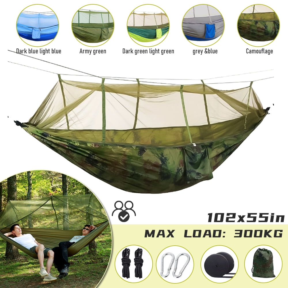 Zengest Camping Hammock with Mosquito/Bug Net, Outdoor Portable ...