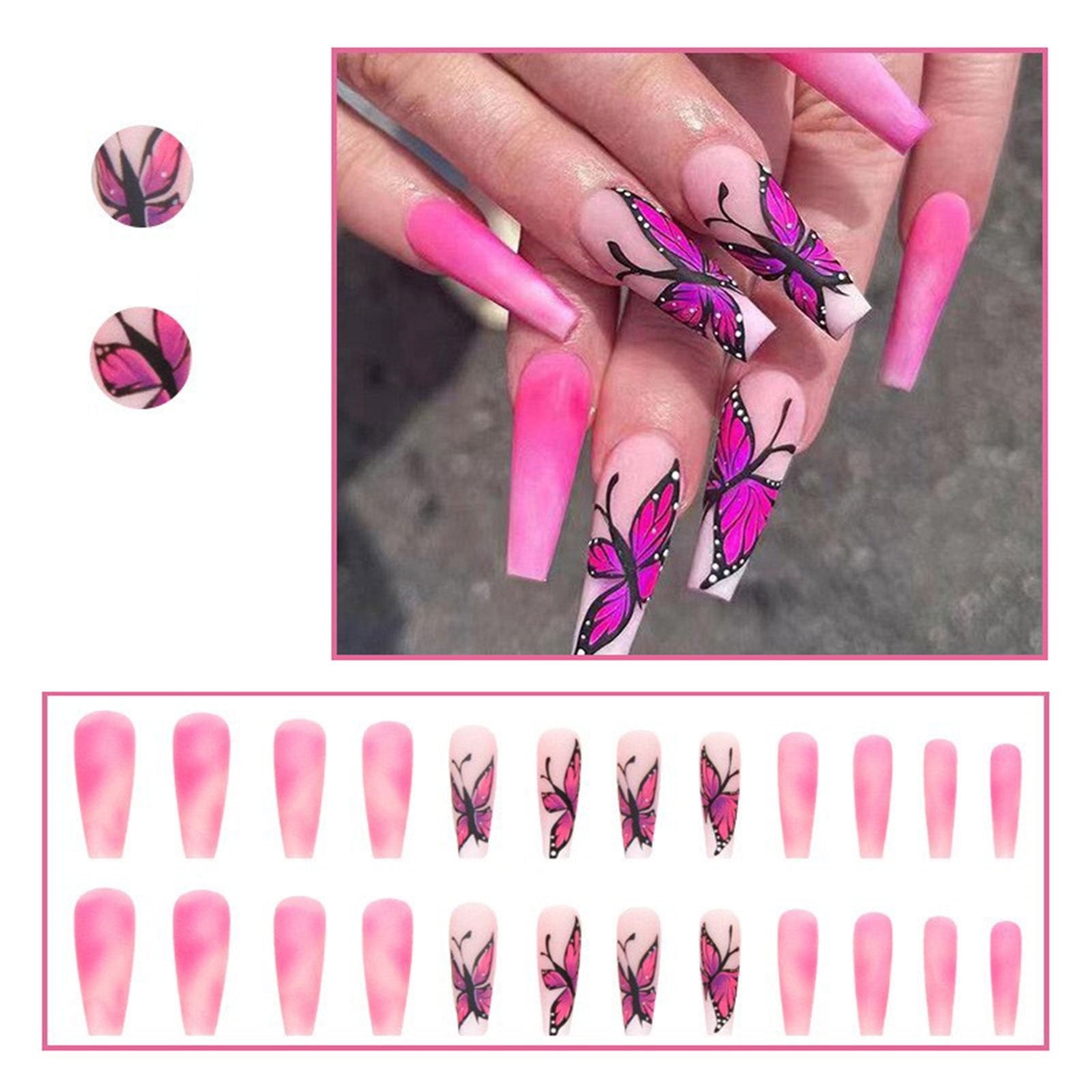 Zenghuiiii Europe And America Full Coverage Nails Ladies And Girls 24 ...