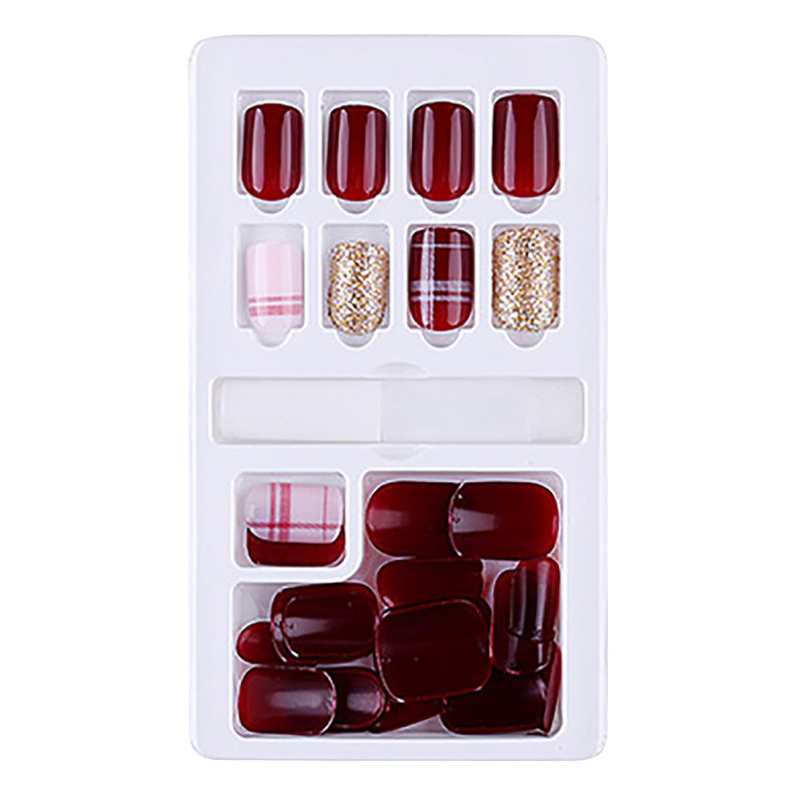 Zenghuiiii Medium Length Press on Nails Coffin Clear Pink French ... Zenghuiiii Medium Length Press on Nails Coffin Clear Pink French ...