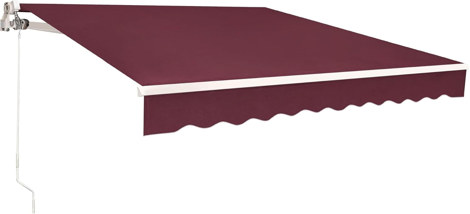 Zengpin 12x10 Feet Manual Retractable Patio Door Window Awning Sunshade ...