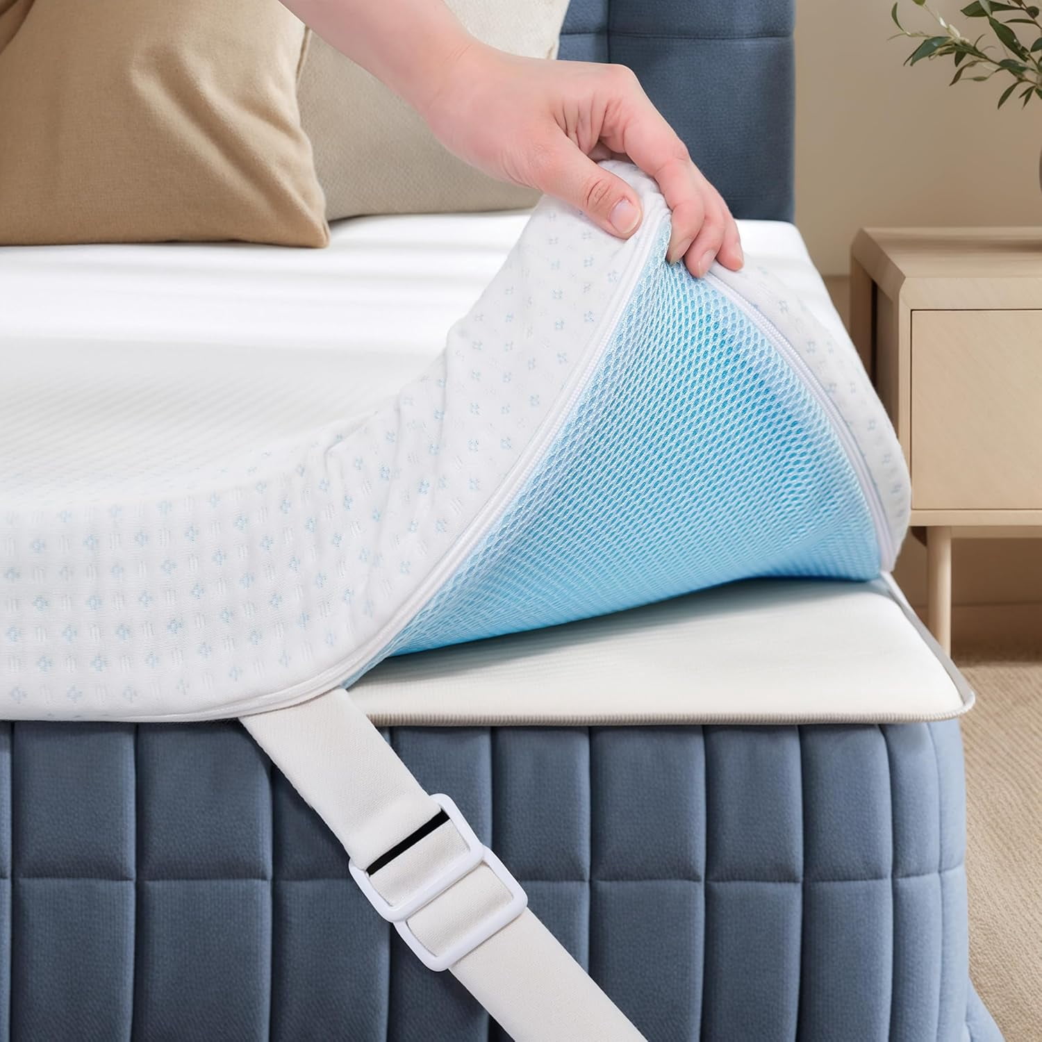 Zengpin 2 Inch Queen Mattress Topper, Gel Memory Foam Mattress Toppers ...