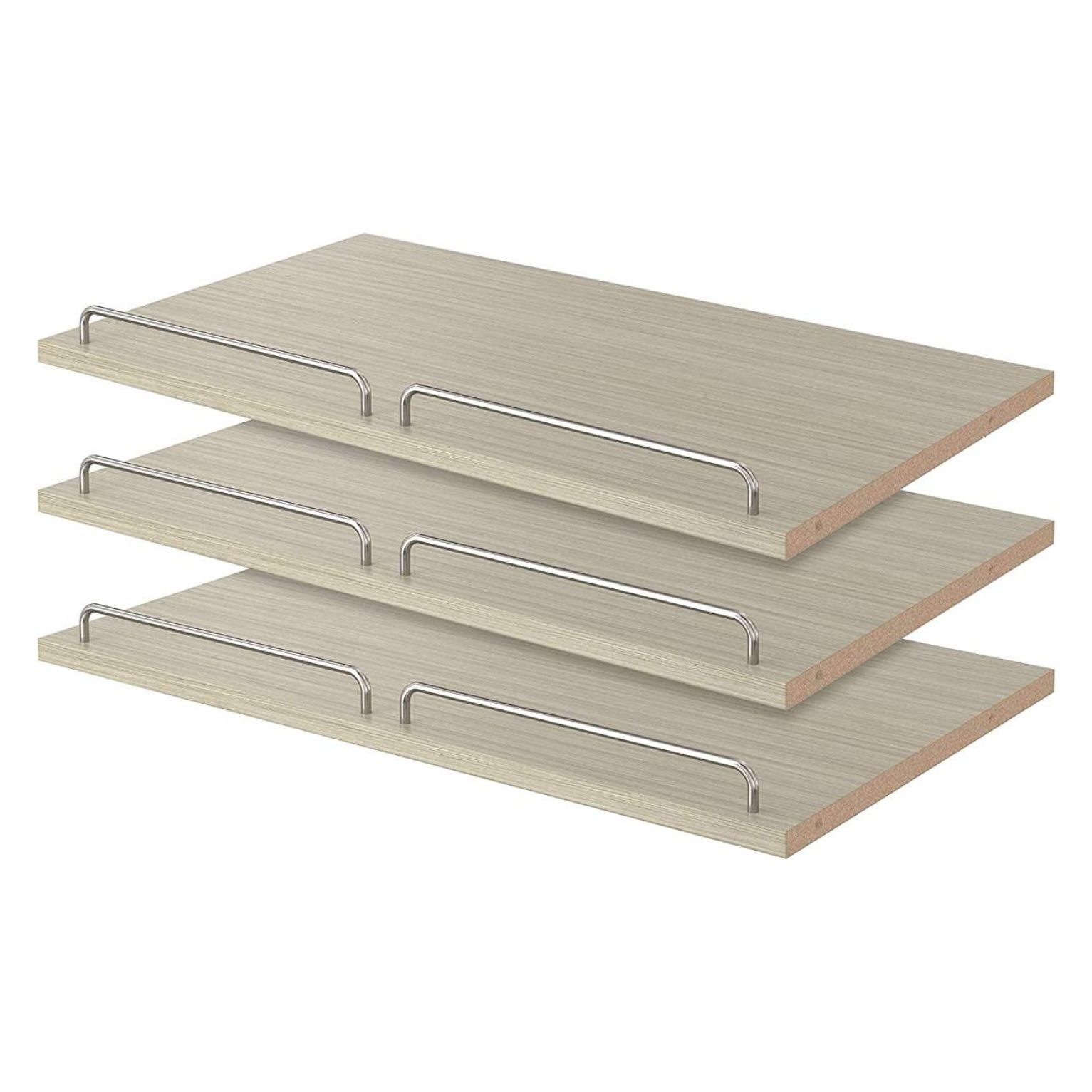 Zengpin 24 Inch Slanted Shoe Storage Shelves with Chrome Fence Rails ...