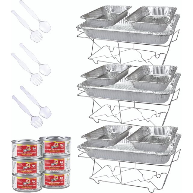 Zengpin 24 Piece Party Serving Kit Includes Chafing Dish Buffet Set and ...