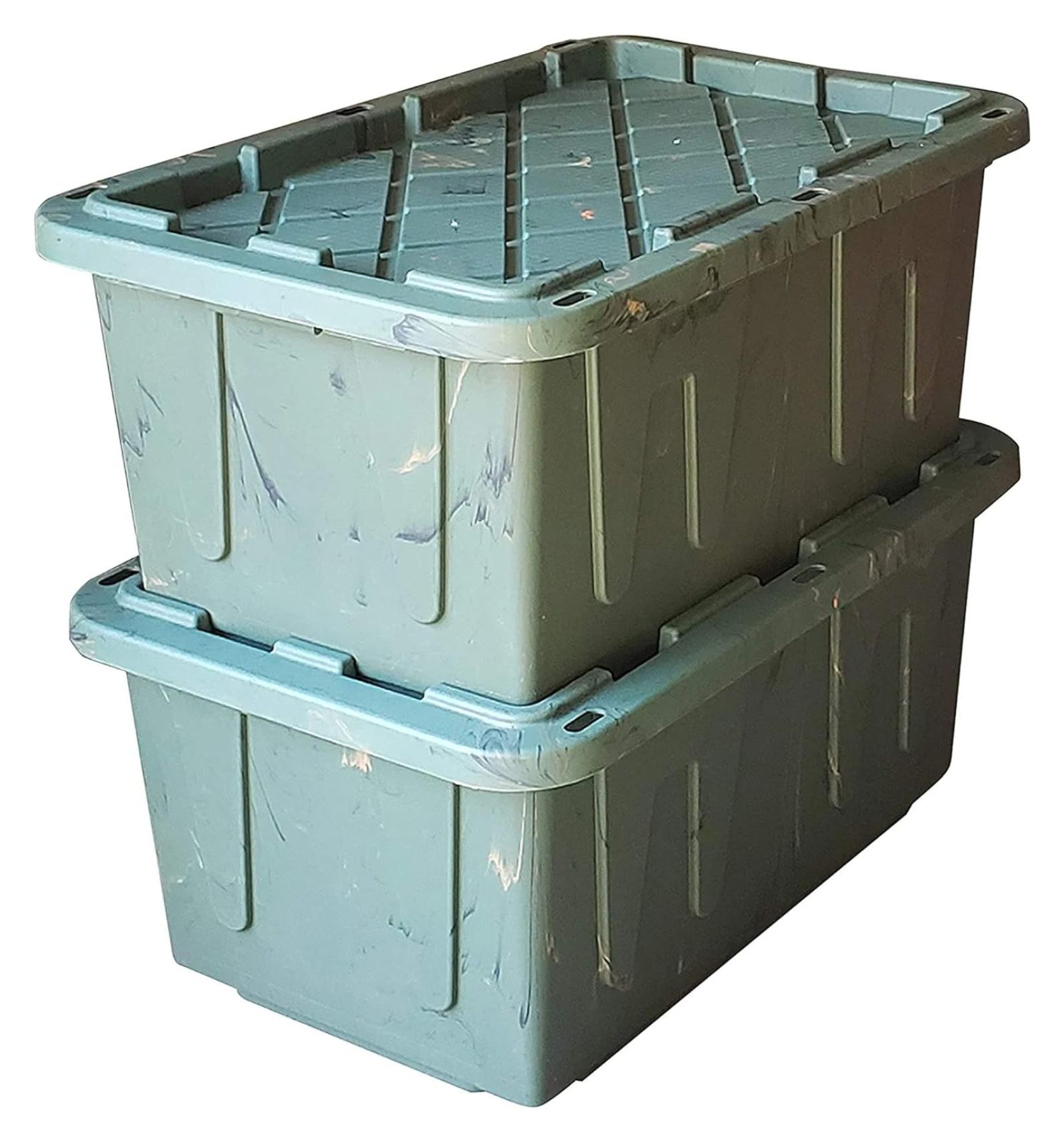 Zengpin 27-Gallon Heavy Duty Anti Impact Stackable Storage Tote with ...