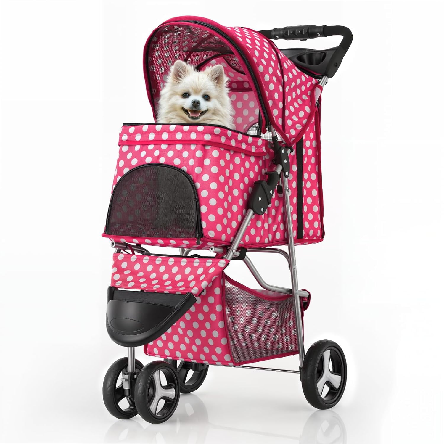 Zengpin 3 Wheels Pet Dog Cat Stroller for Small Medium Dogs Cats ...