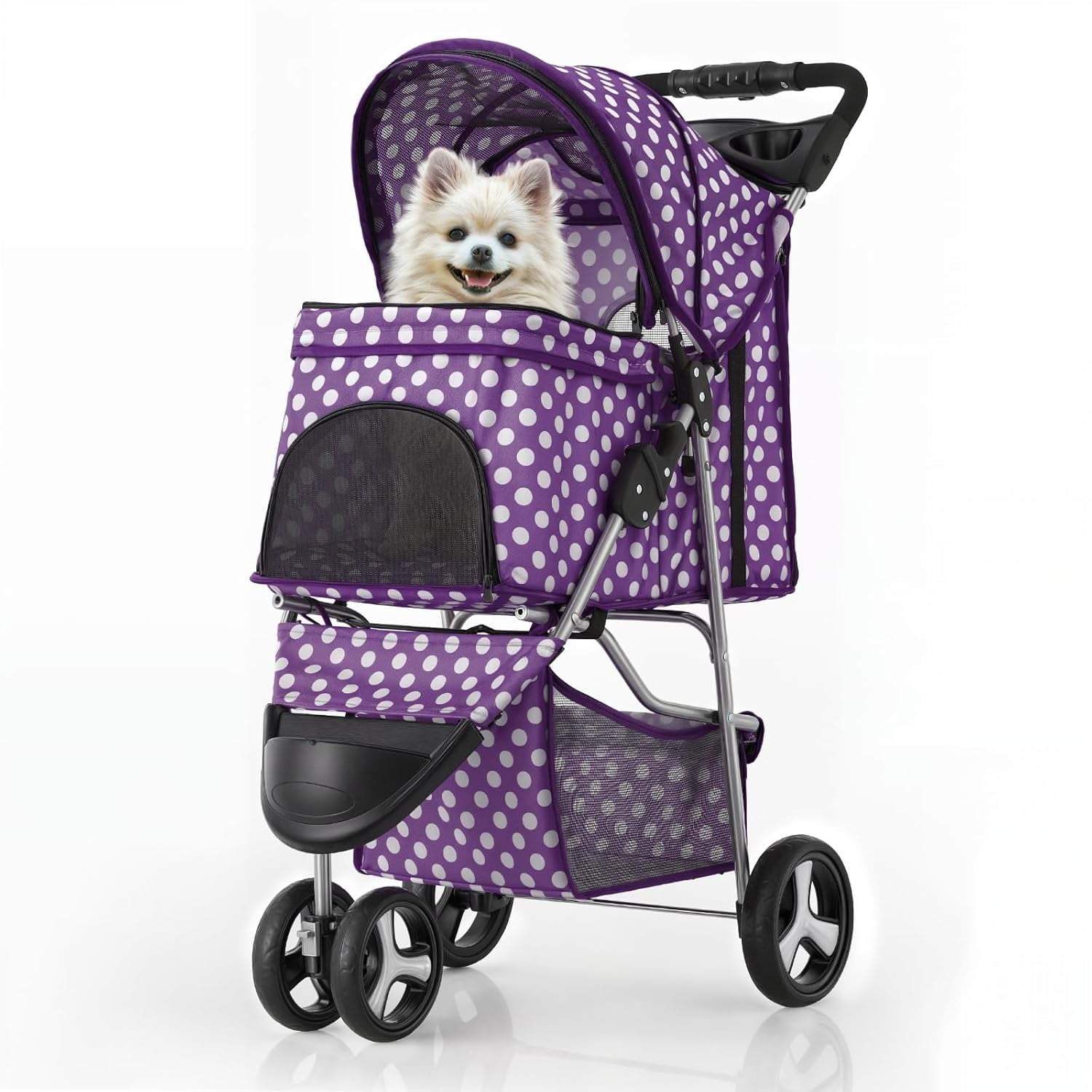 Zengpin 3 Wheels Pet Dog Cat Stroller for Small Medium Dogs Cats ...