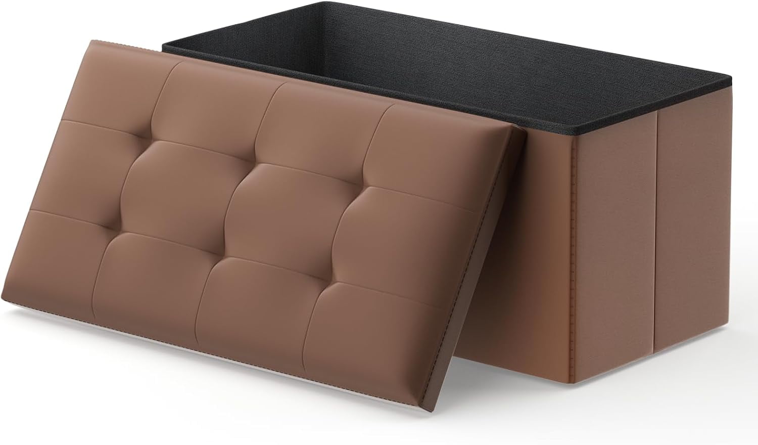 Zengpin 30 Inch Storage Ottoman Bench, 24 Gal. Folding Ottoman Footrest ...