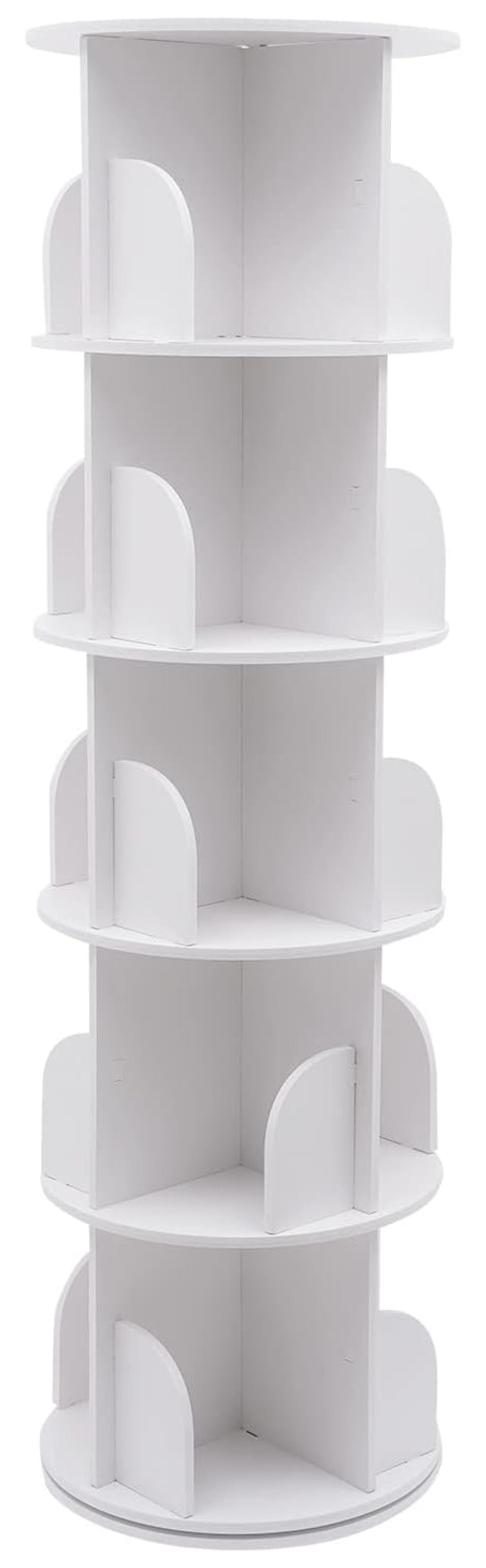 Zengpin 360°Rotating Bookcase, PVC Desktop Rotating Bookshelf Book ...