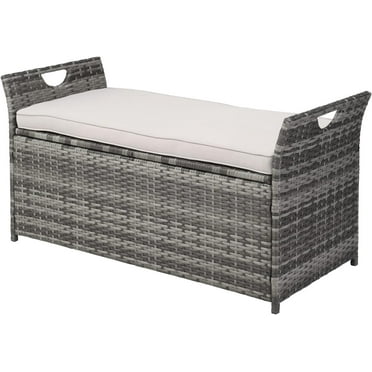 DWVO 70 Gallon Outdoor Storage Bench With Cushion, All-Weather PE ...