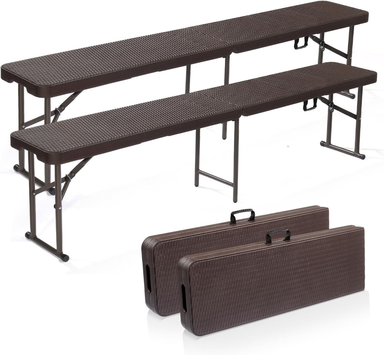 Zengpin 6 feet Plastic Folding Bench,Portable in/Outdoor Picnic Party ...