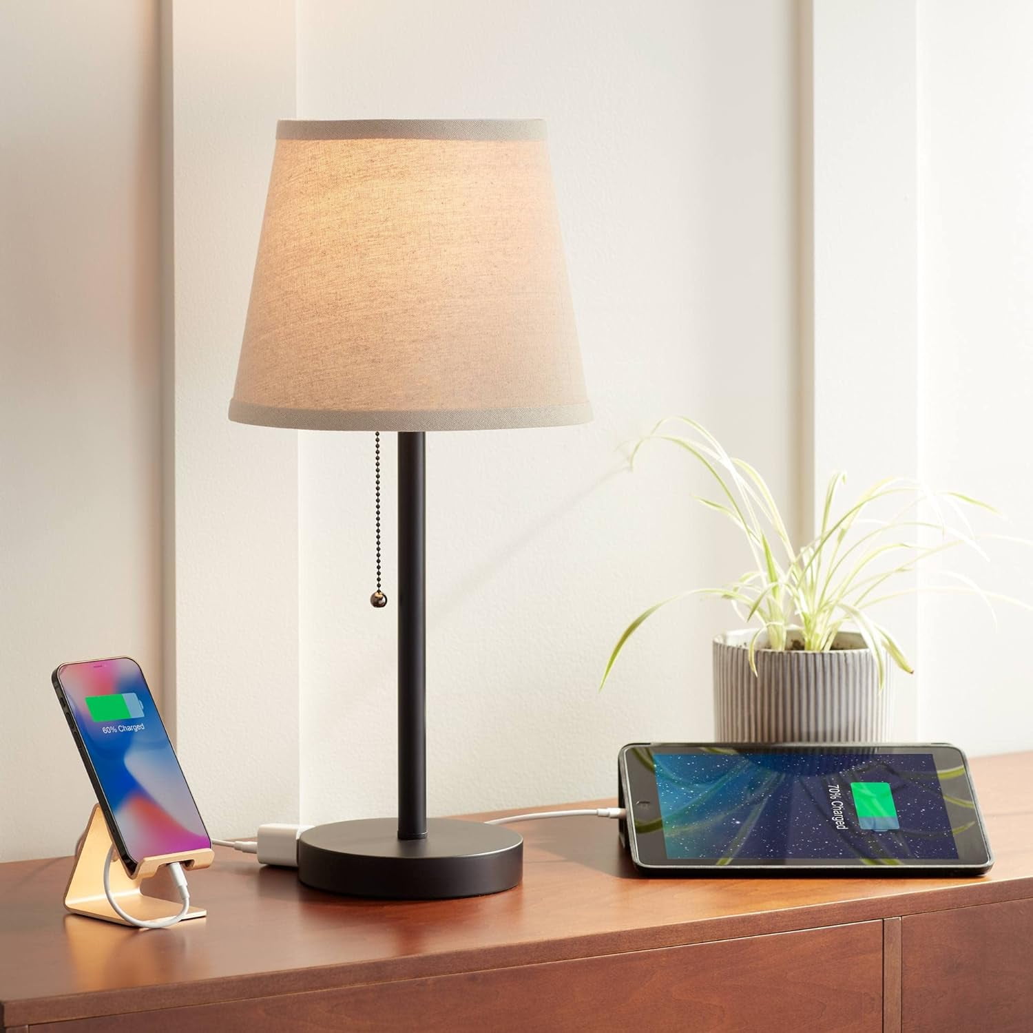 Zengpin Flesner Modern Desk Table Lamp with Hotel Style USB and AC ...