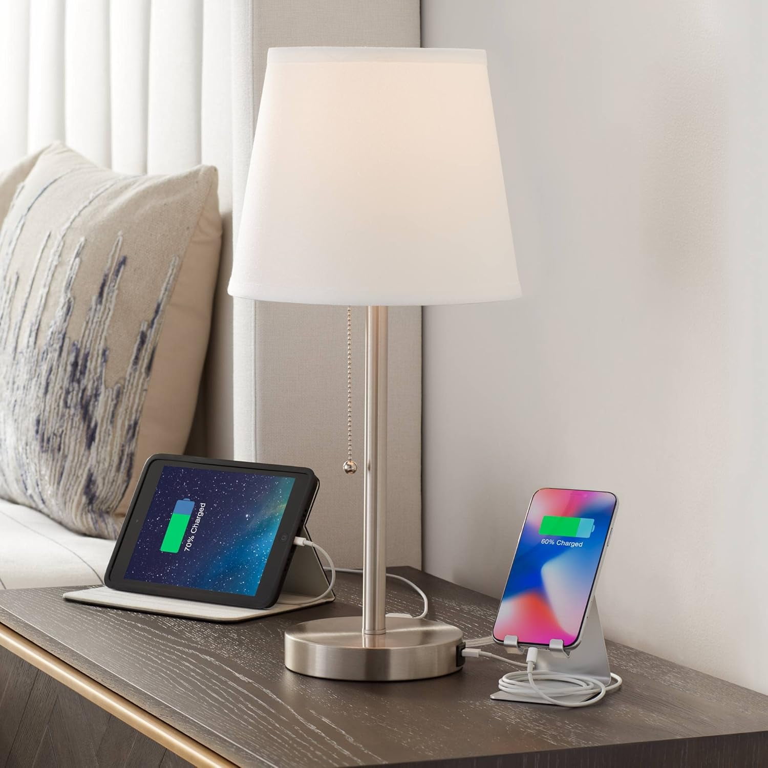 Zengpin Flesner Modern Desk Table Lamp with Hotel Style USB and AC ...