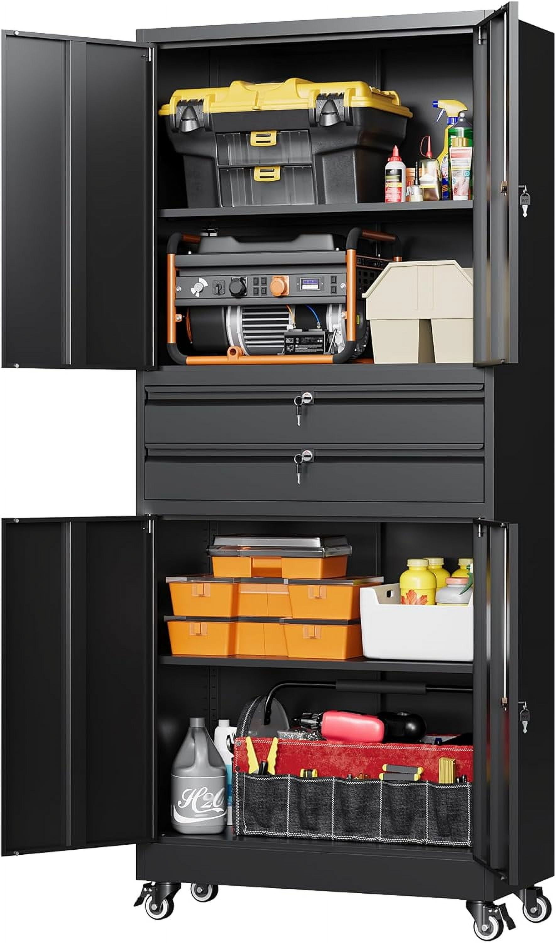 Zengpin Metal Garage Storage Cabinet with Wheels,Rolling Tool Cabinet ...