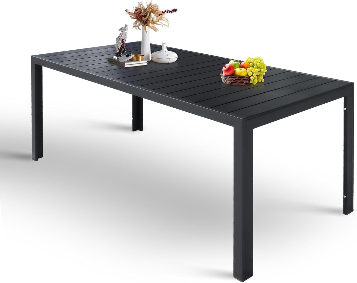 Zengpin Outdoor Dining Table for 6-8 Person, 71" Rectangular Patio ...
