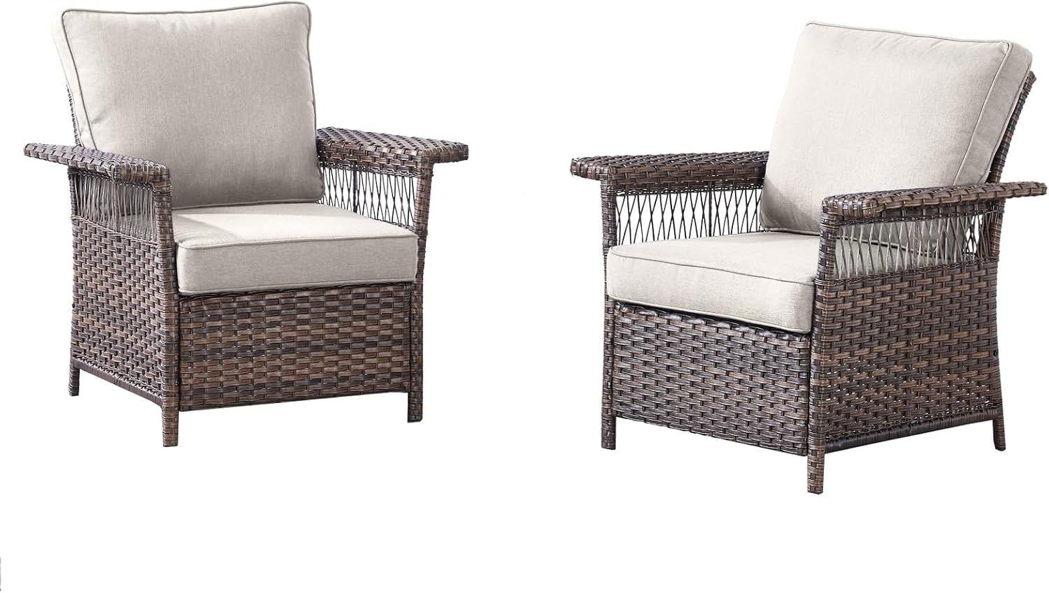 Zengpin Outdoor Patio Chairs Wicker Chair - 2 Piece Rattan Patio ...