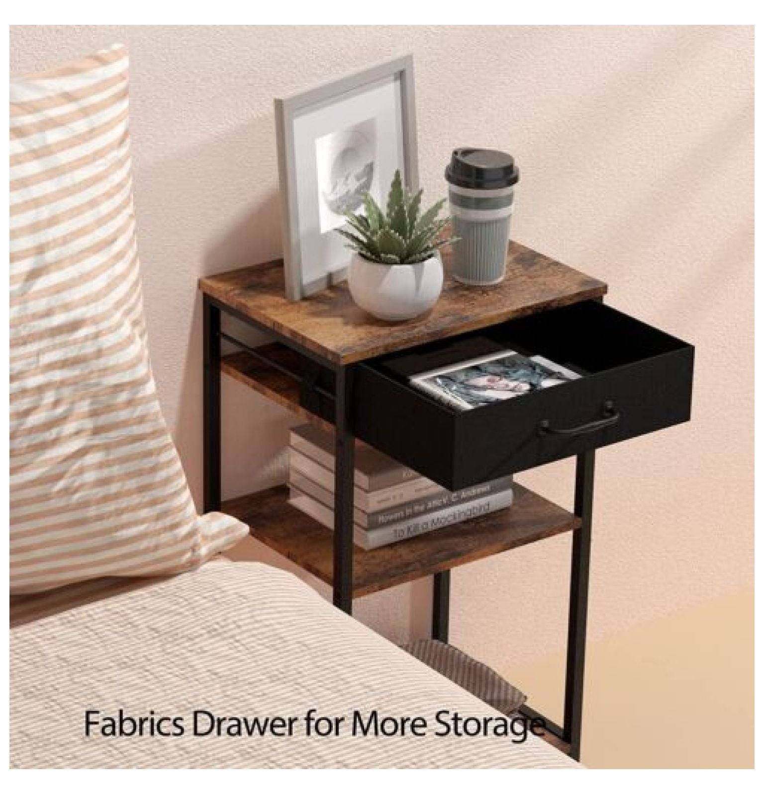 Zengpin Printer Stand Rack 3 Tier Printer Table with Drawer Sofa Side ...