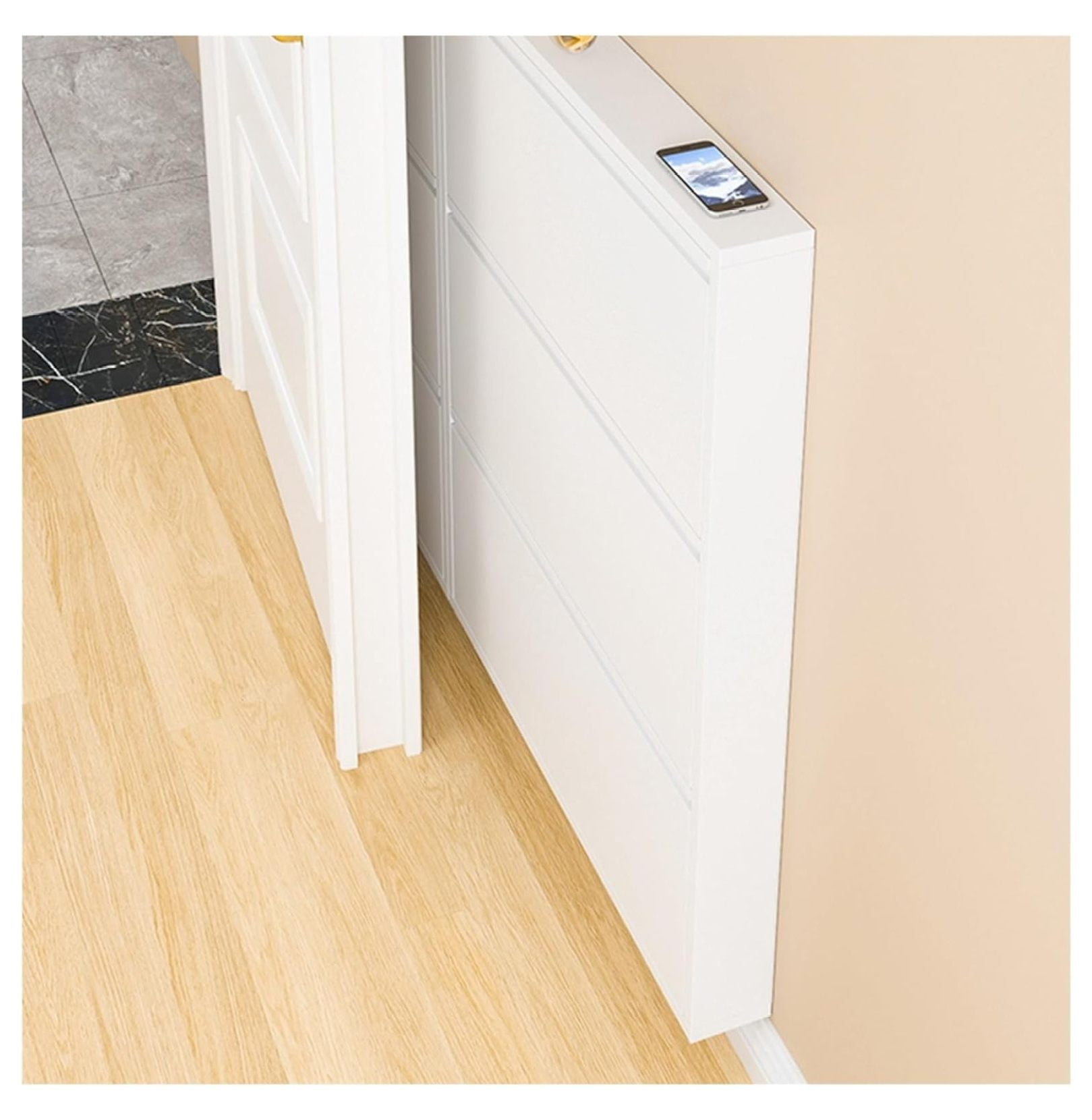 Zengpin Shoe Storage Cabinet for Entryway Slim,Narrow Shoe Cabinet ...