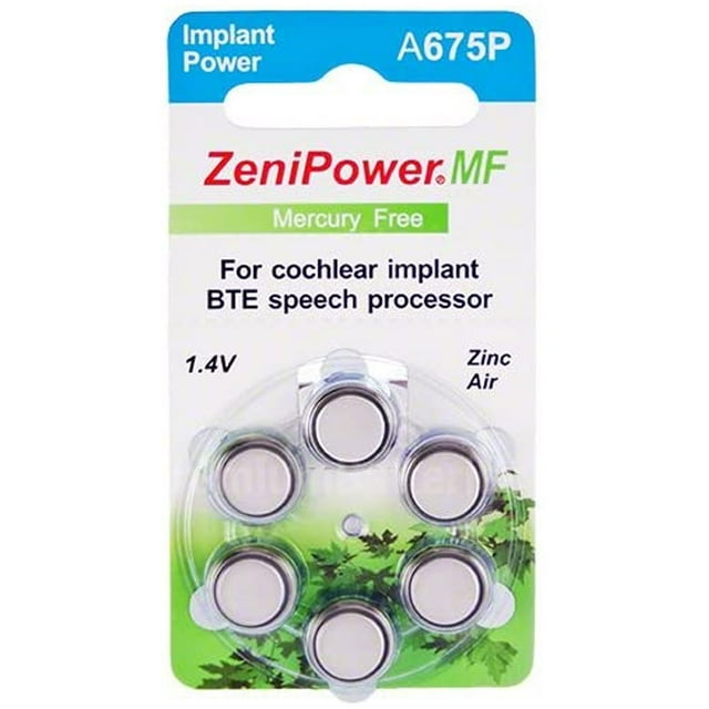 ZeniPower Mercury Free (0% Hg) Extra High Power Cochlear Implant BTE ...