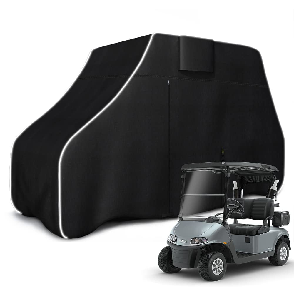 Zenicham 600D Fade and Tear Resistant Golf Cart Cover Waterproof Black ...