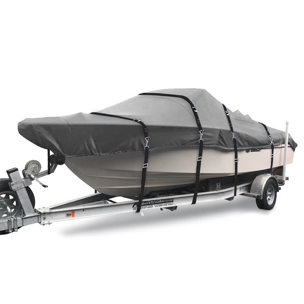 Zenicham 900D Boat Cover - Trailerable, Waterproof, Fits V/Tri-Hull ...