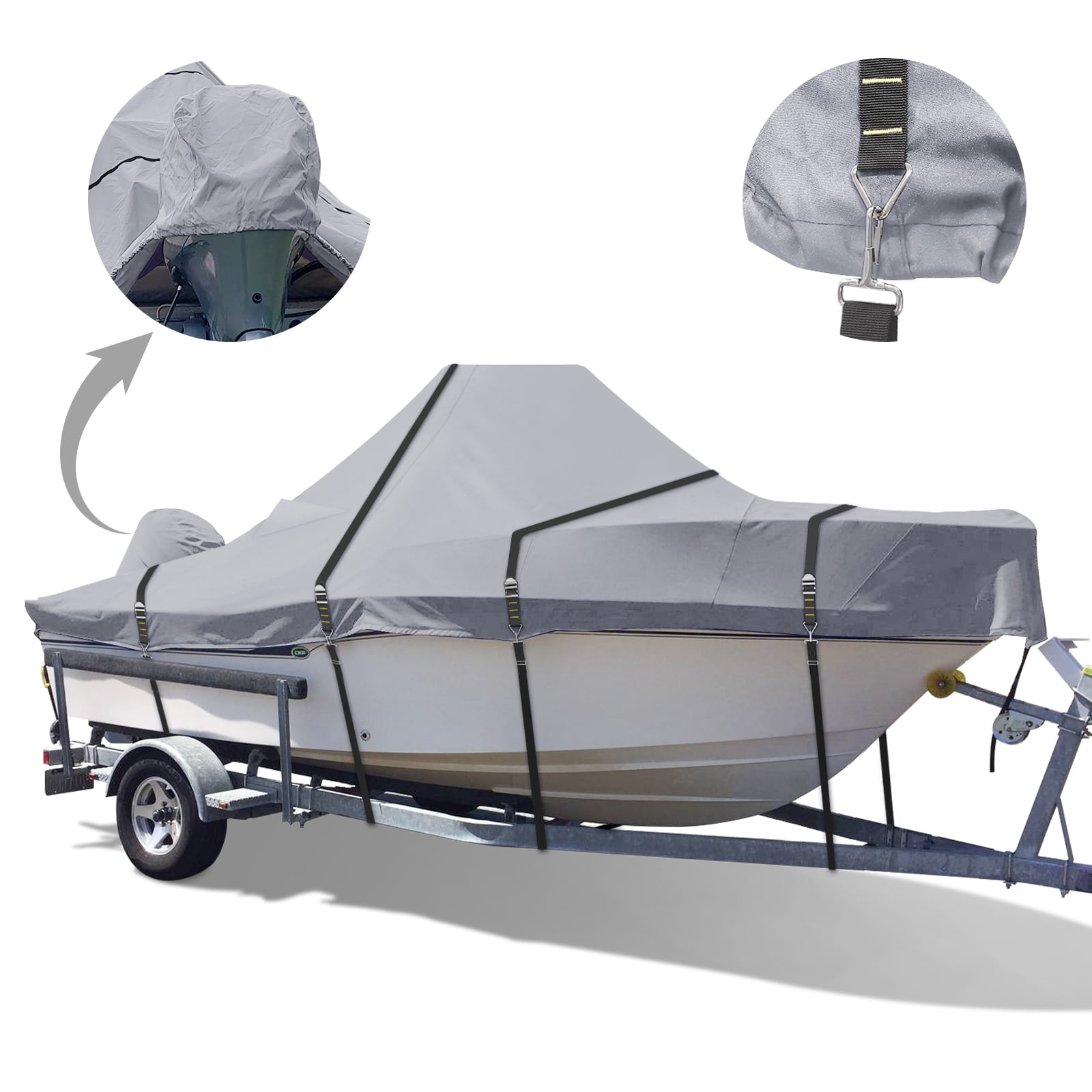 zenicham Boat Cover, Waterproof Center Console 16'-18.5', Beam Width 98 ...