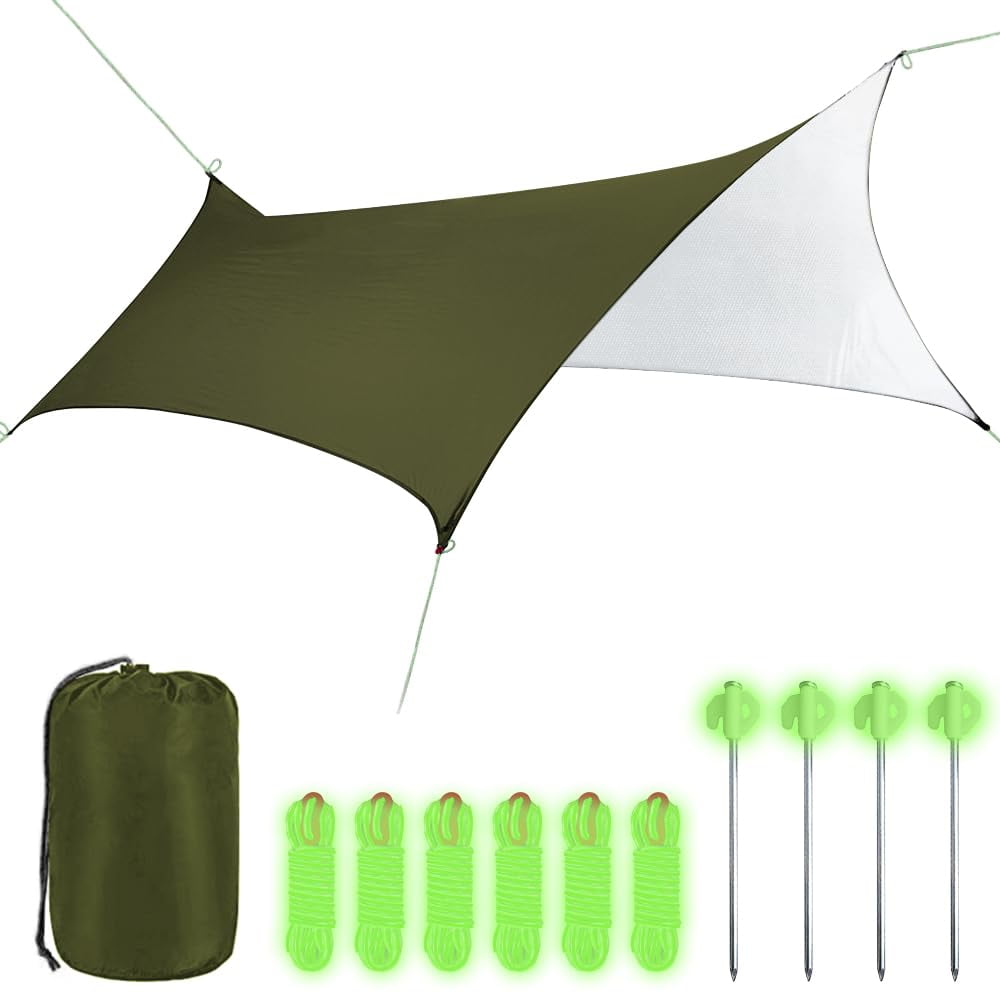 Zenicham Hexagon Hammock Rain Fly - 12 x 10FT Multifunctional ...