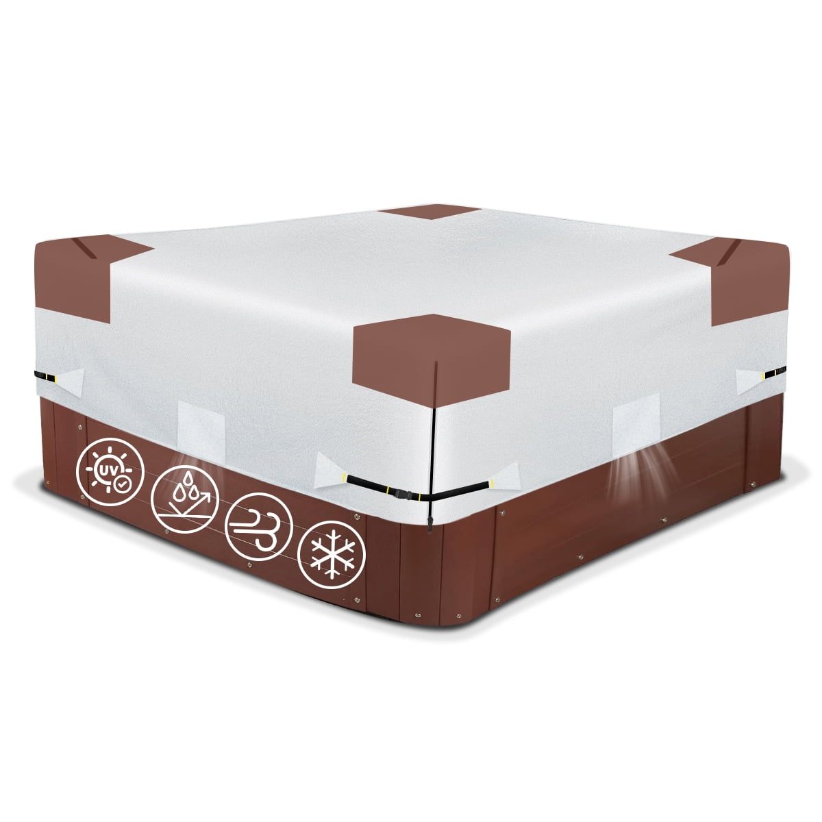 Zenicham Hot Tub Cover,Waterproof 600D Polyester Square Hot Tub Cover ...