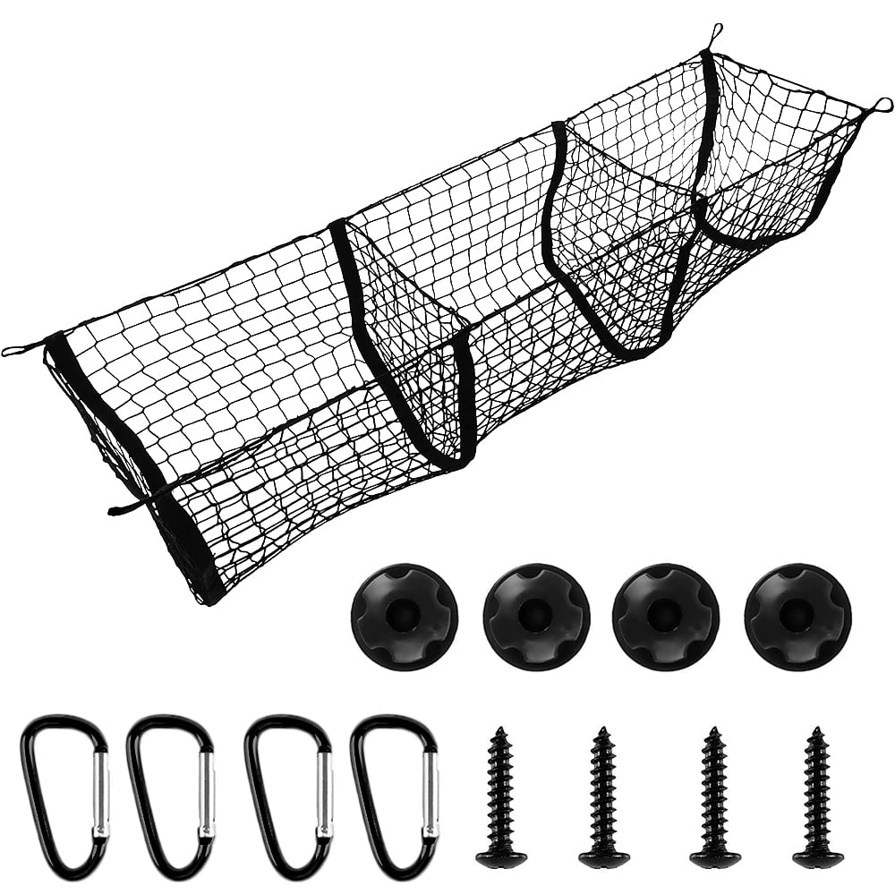Zenicham Removable Pocket Elastic Mesh Net Truck Cargo Organizer, Heavy ...