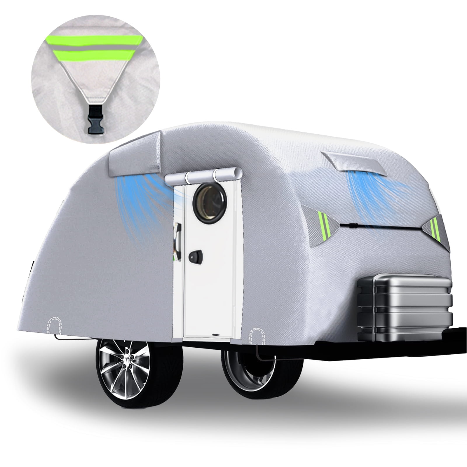 Zenicham Teardrop Camper Cover Heavy Duty Camper Cover Fits 15ft ...
