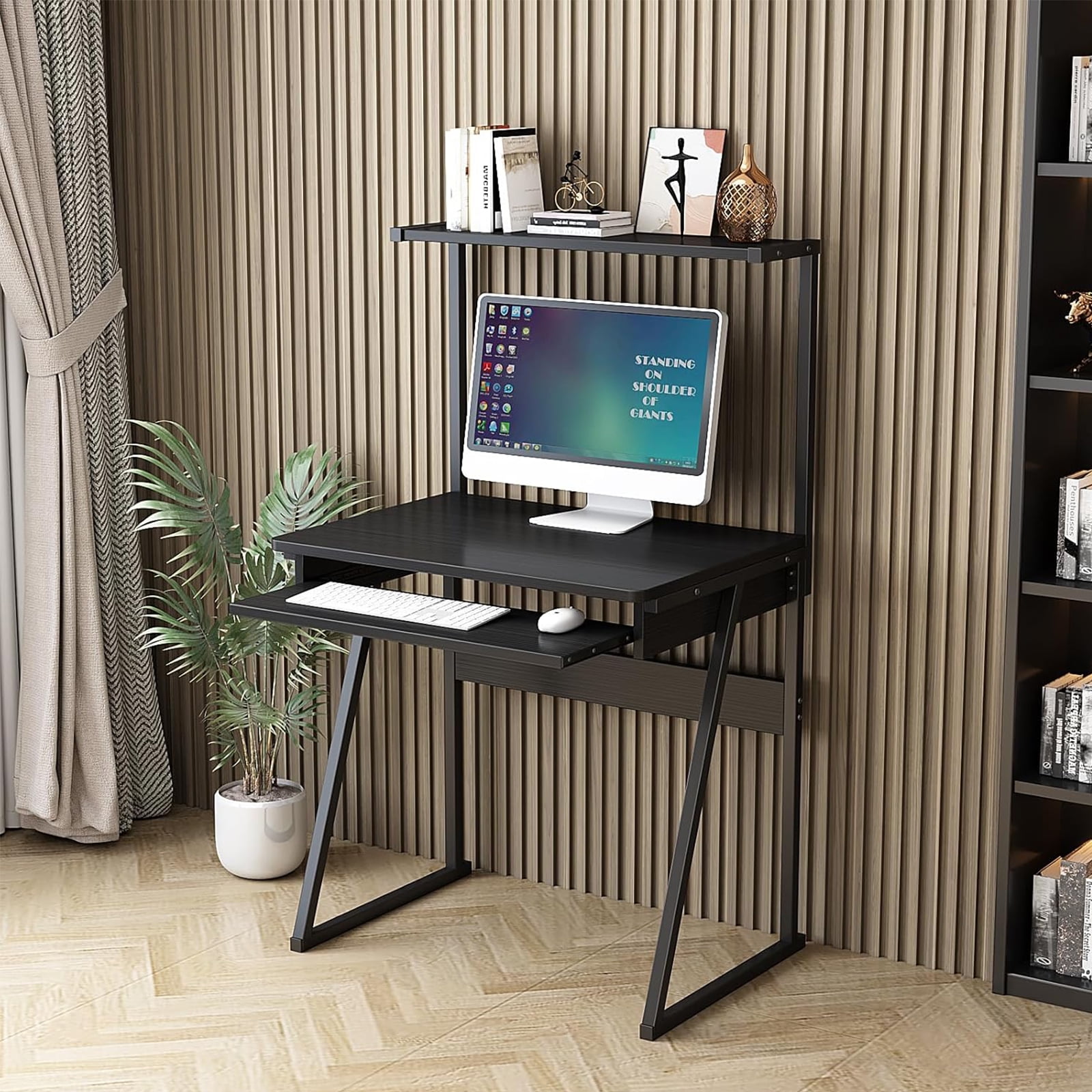 Zenira 2 Tiers Small Computer Desk for Small Space, Compact Laptop ...
