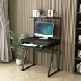 Zenira 2 Tiers Small Computer Desk for Small Space, Compact Laptop ...