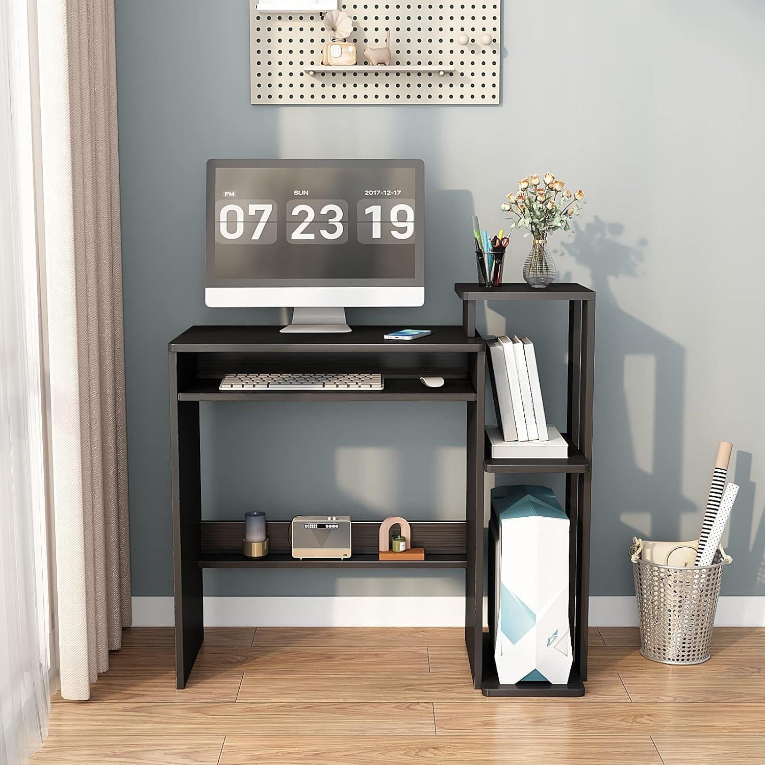 Zenira Home Office Computer Desk with 4-Tier Storage Shelves,Study Desk ...