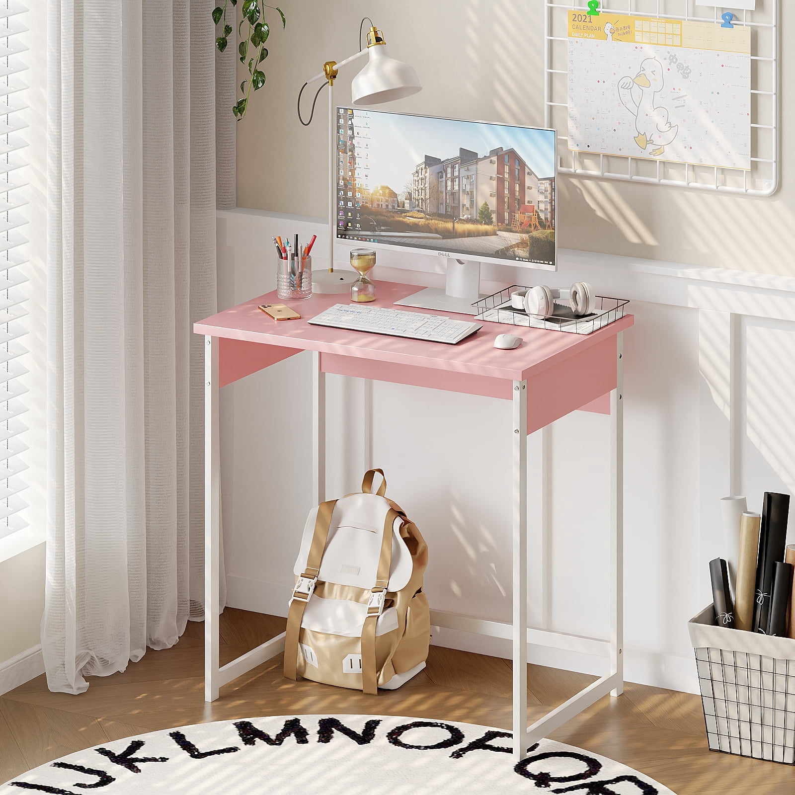Zenira Minimalist Steel Frame Computer Desk for Adults, Home Office ...
