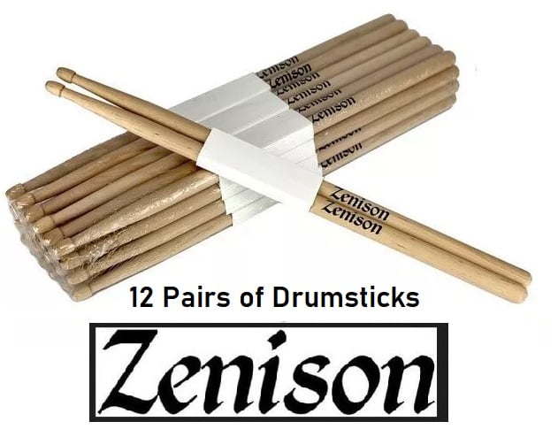 Zenison 12 Pairs 2B Wood Acorn Tip Classic Maple Drumsticks Kids ...